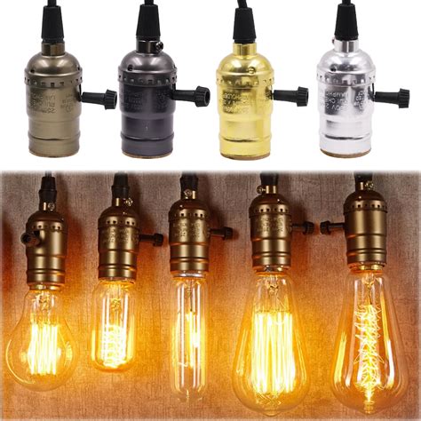 레트로 빈티지 에디슨 램프베이스 Ac85 240v E27 Led 전구 나사 소켓 홀더 레트로 백열등백열등 Aliexpress