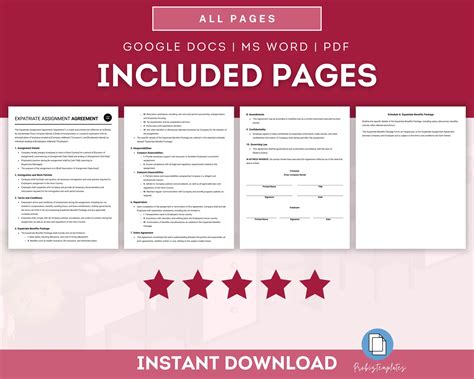 expatriate assignment agreement template probiztemplates
