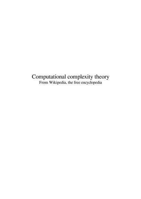 Pdf Computational Complexity Theory Dokumentips