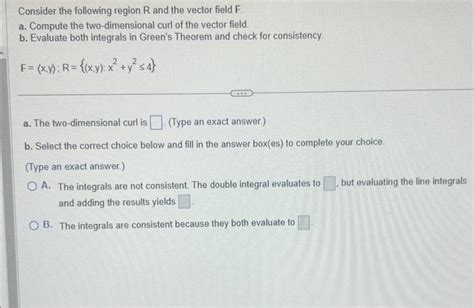 solved consider the following region r and the vector field