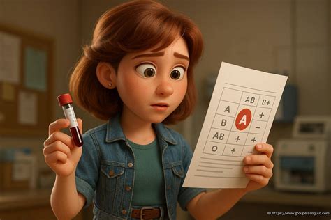 Jeune Fille Examinant Groupe Sanguin A