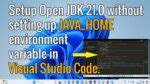 Quick And Easy Way To Setup Jdk In Visual Studio Code Without Setting Up Java Home Invironment