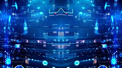 Ai Generated Abstract Tech Background Matrix Particles Grid Virtual Reality Floating Numbers Hud