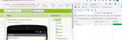unable to publish to gallery bugs and other issues mit app inventor