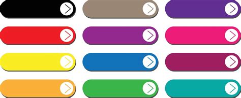 Set Of Different Color Buttons With Arrow Web Menu Buttons Template