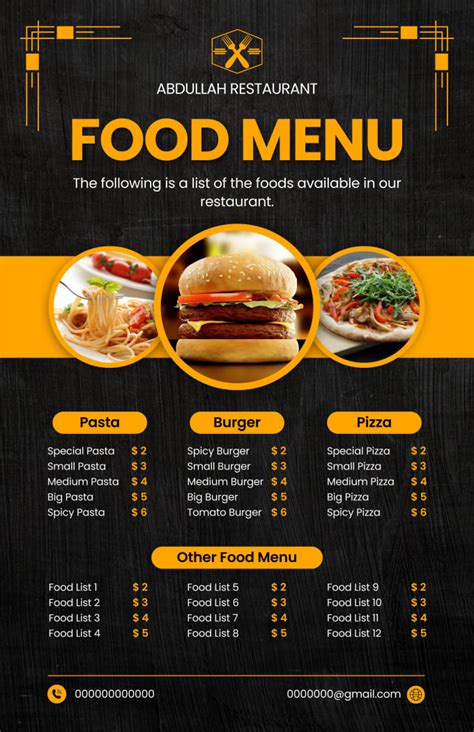 Design Restaurant Menu Food Menu Design In Just 4 Hours By Abd Editorx