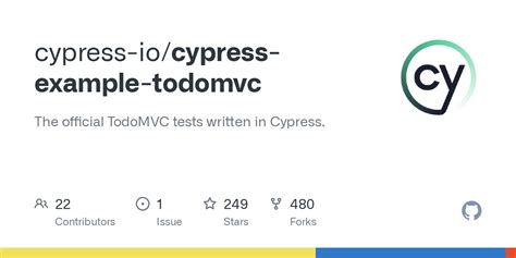 Github Cypress Iocypress Example Todomvc The Official Todomvc Tests Written In Cypress