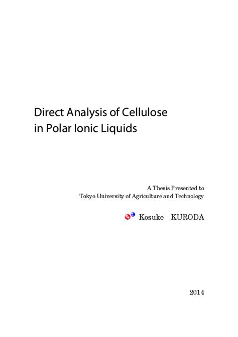 Pdf Direct Analysis Of Cellulose In Polar Ionic Liquids