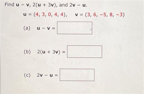 Solved Uv U V And Vu U V Chegg Com