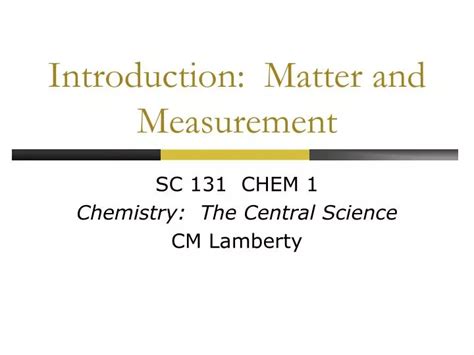 ppt introduction matter and measurement powerpoint presentation