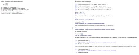 Solved Answer The Questions About The Following Function Chegg Com