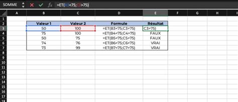 Fonction ET Excel définition et exemple