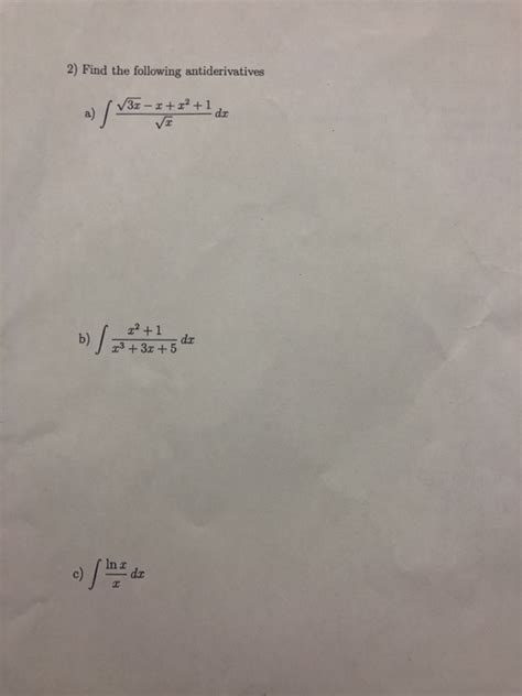 Solved Name Mac 2311 Worksheet 10 1 Evaluate The