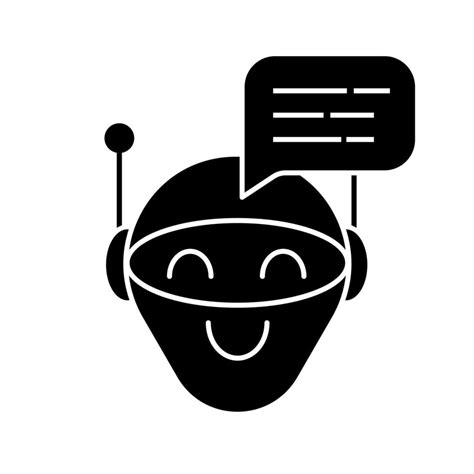 Chatbot Message Glyph Icon Talkbot Modern Robot Android Laughing Chat Bot Virtual Assistant