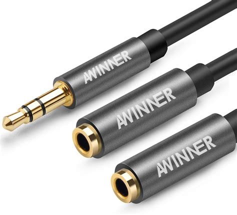 Amazon Com AWINNER Audio Splitter Mm Audio Stereo Splitter Cable Male To Port Female