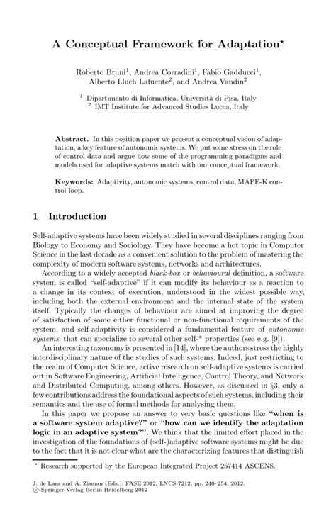 Pdf A Conceptual Framework For Adaptation