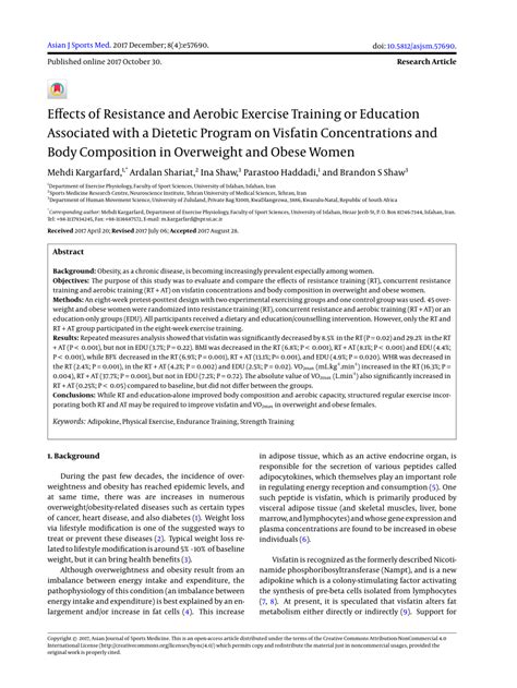 Pdf Effects Of Resistance And Aerobic Exercise Training Or Education Associated With A