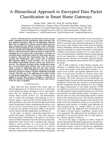 Pdf A Hierarchical Approach To Encrypted Data Packet Classification