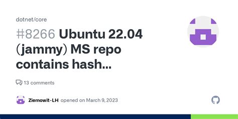 Ubuntu Jammy MS Repo Contains Hash Mismatches Issue Dotnet Core GitHub
