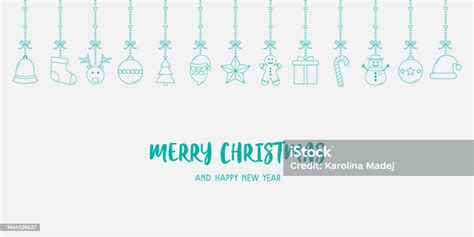 아이콘과 소원이 걸려 있는 크리스마스 배경 크리스마스 장식입니다 벡터 갈란드 장식품에 대한 스톡 벡터 아트 및 기타 이미지 갈란드 장식품 계절 고리 세공 Istock