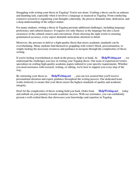 Example Ng Tagalog Thesis Pdf Tagalog Language Thesis