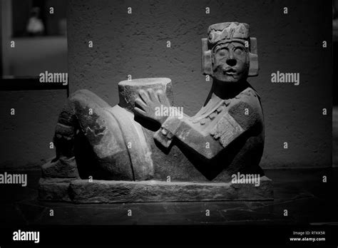 Stone Sculpture Of Aztec God Chac Mool From The City Of Tenochtitlan