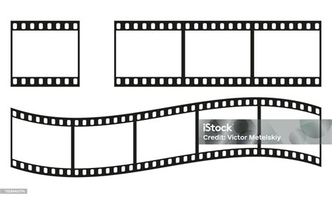 필름 스트립 프레임 또는 테두리 세트 사진 영화 또는 영화 네거티브 벡터 일러스트입니다 카메라 필름에 대한 스톡 벡터 아트 및