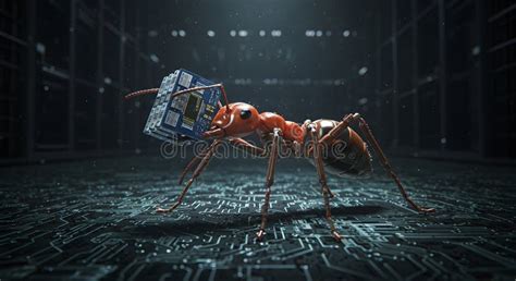 Ant Carrying Microchip Stock Illustrations Ant Carrying Microchip Stock Illustrations