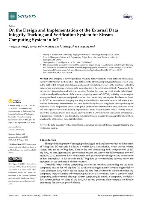 Pdf On The Design And Implementation Of The External Data Integrity