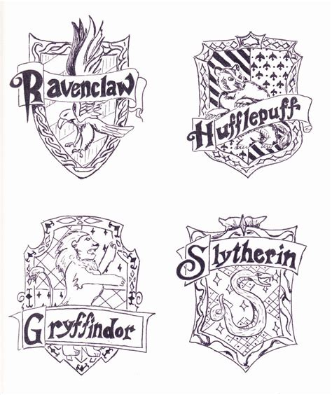 Hogwarts Houses Free Coloring Pages