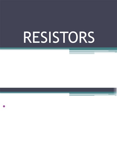 Resistors Pdf Resistor Electrical Resistance And Conductance