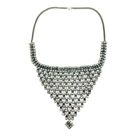 Vintage Crystal Bib Necklace Vintage Jennifer Gibson Jewellery