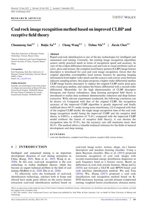 Pdf Coal Rock Image Recognition Method Based On Improved Clbp And