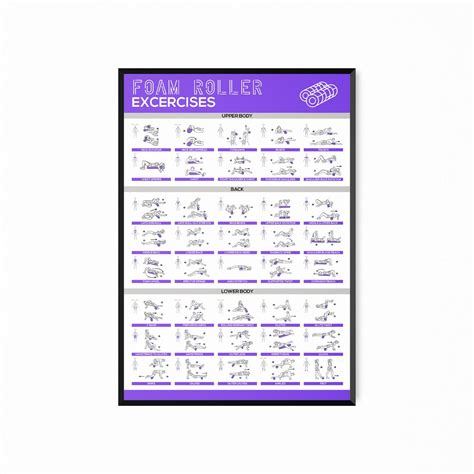 Foam Roller Exercise Chart Fitness Workout Exercises Poster Print Gym