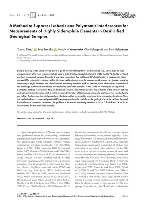 Pdf A Method To Suppress Isobaric And Polyatomic Interferences For Measurements Of Highly