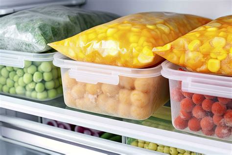 Ai Generated Frozen Food In The Freezer Frozen Vegetables Ai