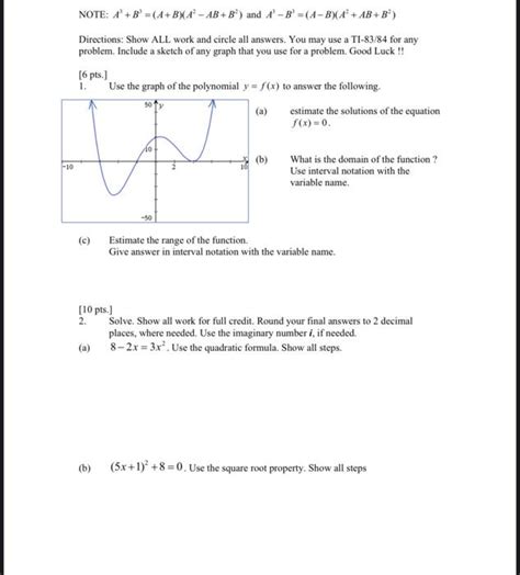 Solved NOTE: A3+B3=(A+B)(A2−AB+B2) and A3−B3=(A−B)(A2+AB+B2) | Chegg.com