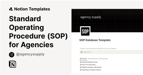 Standard Operating Procedure SOP For Agencies Template Notion Marketplace