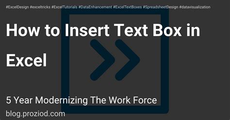 How To Insert Text Box In Excel 5 Year Modernizing The Work Force