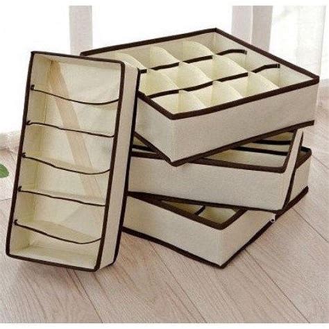 Набір Органайзерів для білизни набір 4шт Бежевий від продавця Home Cleaning в інтернет