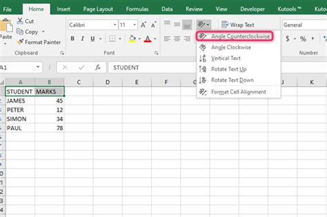 how to rotate text cells in excel basic excel tutorial