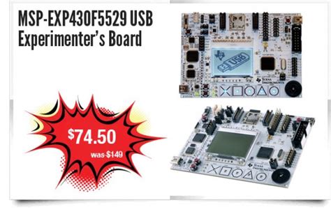 tideals offers half price on msp exp430f5529 usb experimenter s board