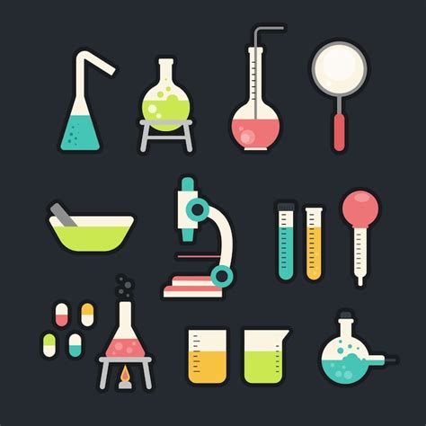 Free Vector Science Lab Object Collection