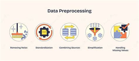 Data Preprocessing Icons With Gears Databases And Puzzles