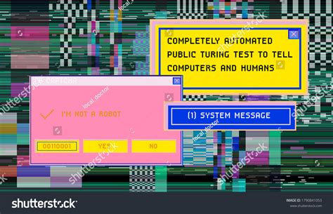 concept captcha completely automated public turing stock vector