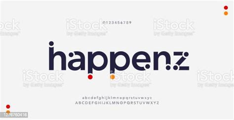 추상 현대 최소한의 알파벳 글꼴 재미 스포츠 기술 패션 디지털 미래의 창조적 인 로고 글꼴을위한 타이포그래피 도시 스타일 벡터 일러스트레이션 로고에 대한 스톡 벡터 아트 및