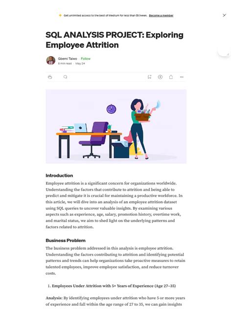 sql analysis project exploring employee attrition by gbemi taiwo