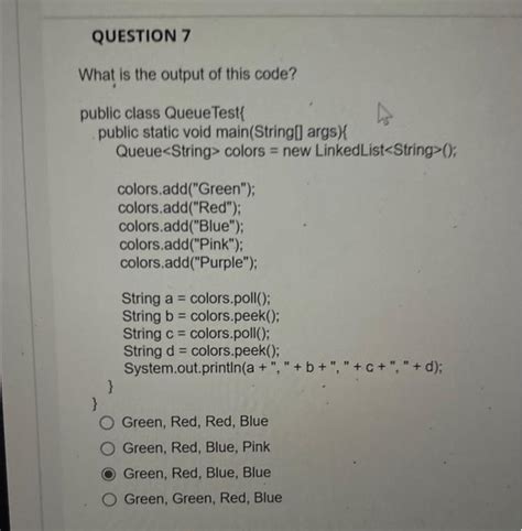 Solved QUESTION What Is The Output Of This Code Public Chegg