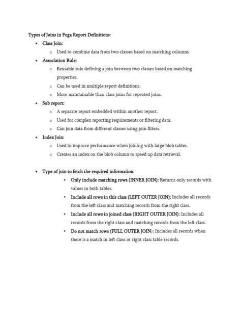 Types Of Joins In Pega Report Definition Pdf