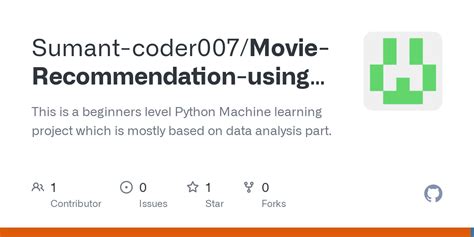 Github Sumant Coder007movie Recommendation Using Python This Is A